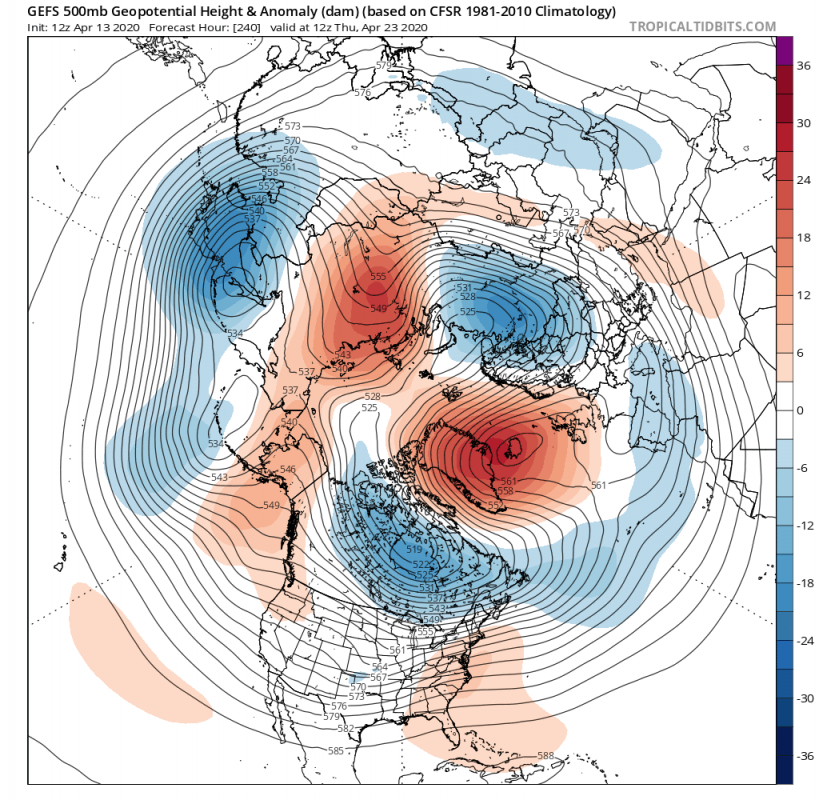 *April blocking* A remarkable blocking ridge will develop in the North Atlantic, affecting ...