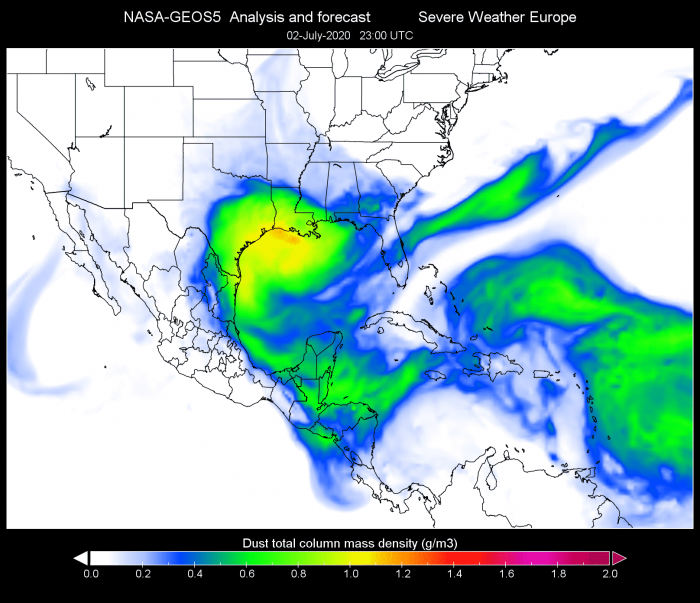 Saharan cloud event forecast: The dust cloud will stay over the south ...