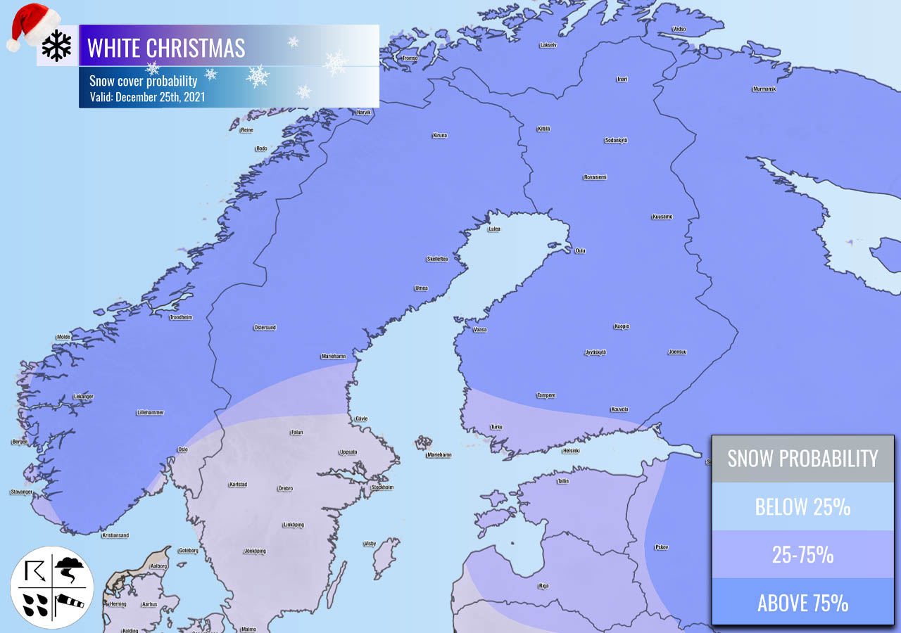 Snow Forecast across Europe for Christmas 2021