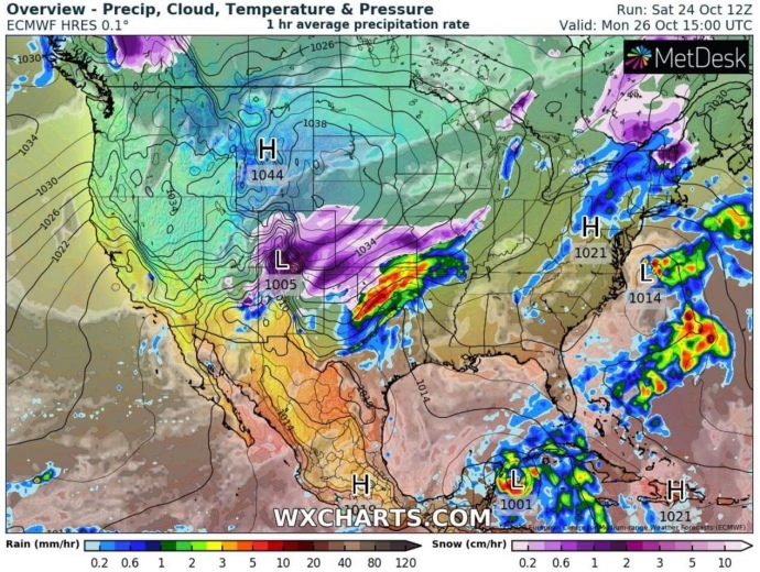 Deep snow and damaging freezing rain are forecast for the southern ...