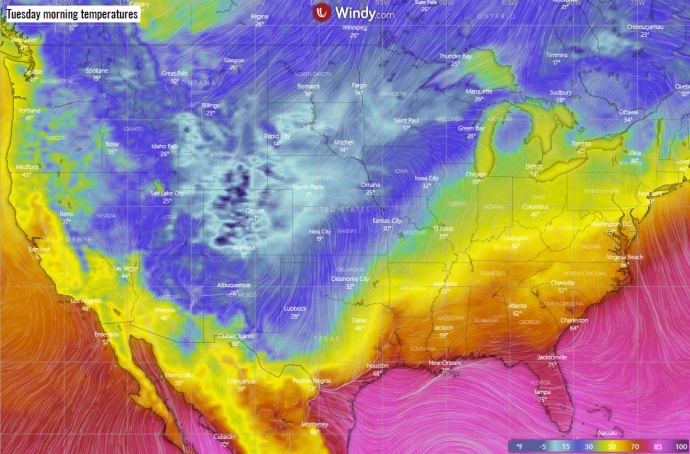 Deep snow and damaging freezing rain are forecast for the southern ...