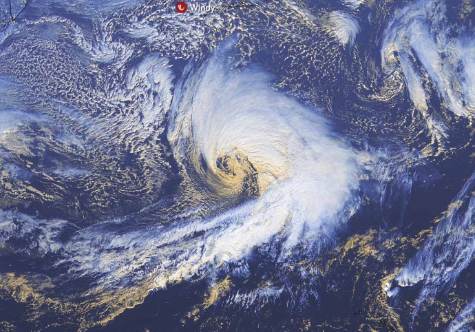 Another explosive extratropical storm with near 200 km/h winds and 15 ...