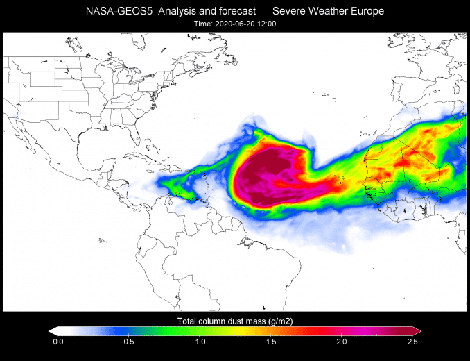 An unusually large Saharan dust cloud is moving across the Atlantic. It ...