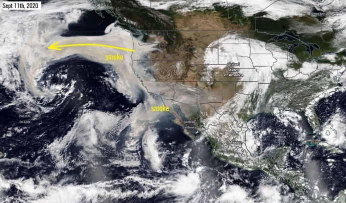 Massive smoke cloud from the western United States now reaches Europe