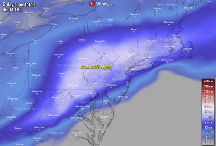 An intense cold forecast for the northeast United States on Monday ...
