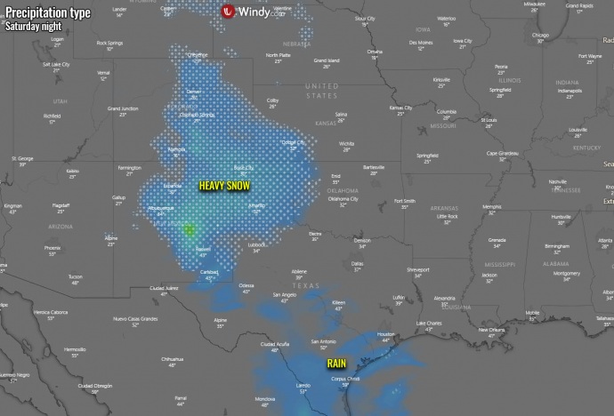Winter storm watch for Texas as snow is forecast to spread towards the ...