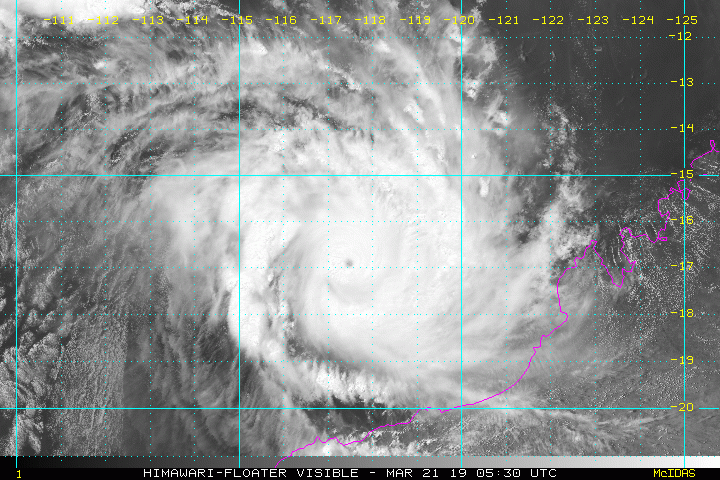 Intense tropical cyclone Veronica is approaching Western Australia this ...