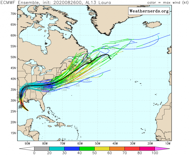 The rapid intensification of hurricane Laura is underway, devastating ...