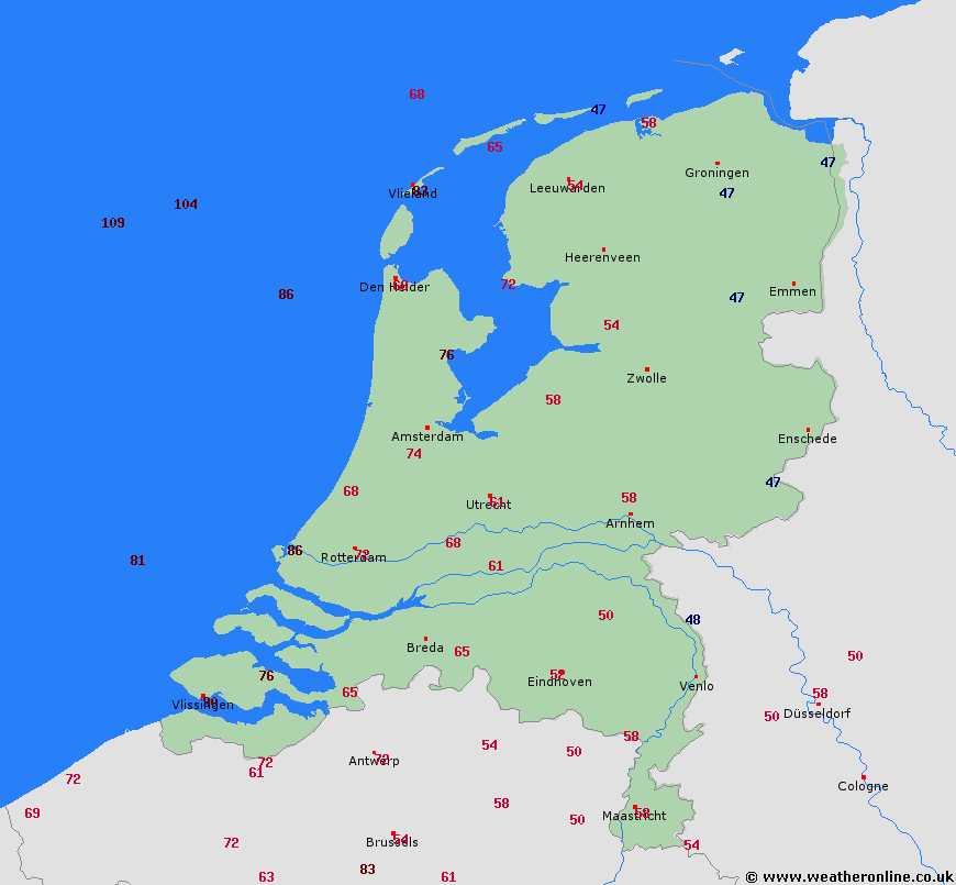 High rainfall accumulations in the Netherlands today - Oct 13, 18:00 ...