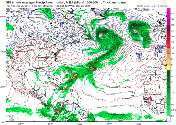 Twin monster cyclones are rolling across the North Atlantic on the ...