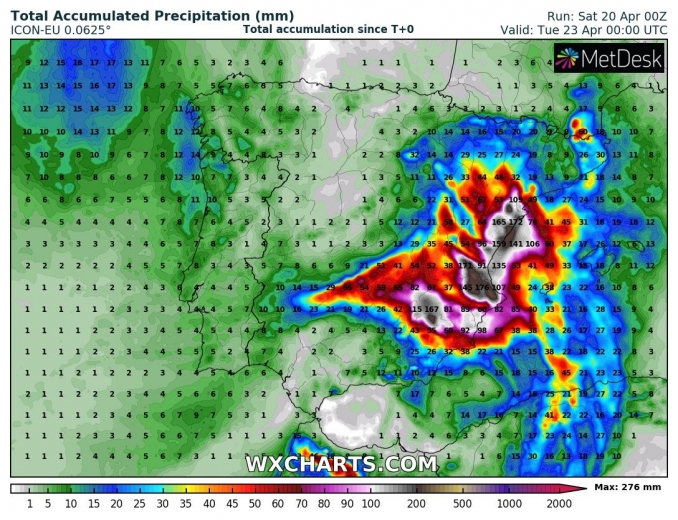 Persistent rainfall for parts of SE Spain in the next 48-72 hours ...