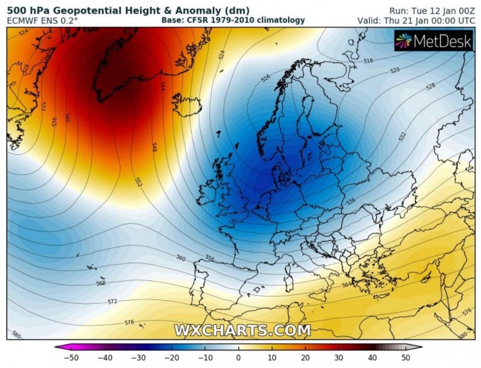 Mid-January forecast set to stage an extreme cold for parts of Europe ...