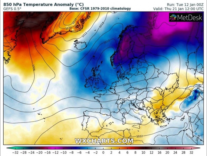 Mid-January forecast set to stage an extreme cold for parts of Europe ...