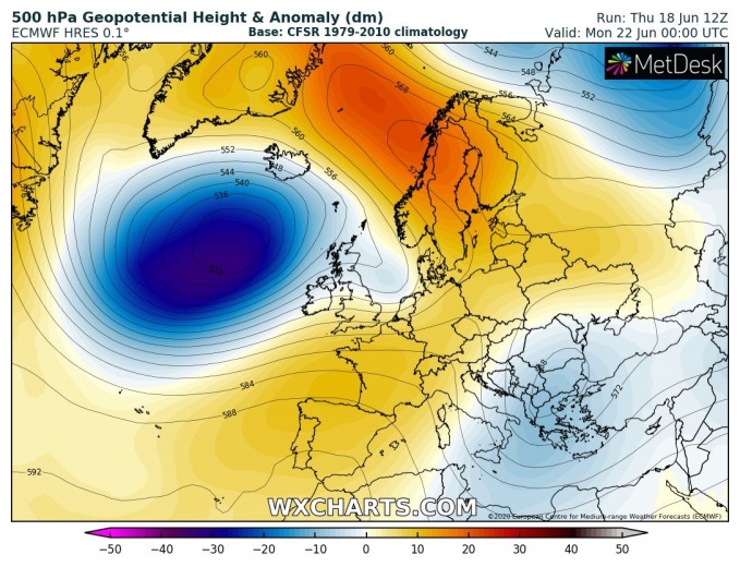 Deep cyclone will push severe winds into Ireland ad Scotland on Saturday