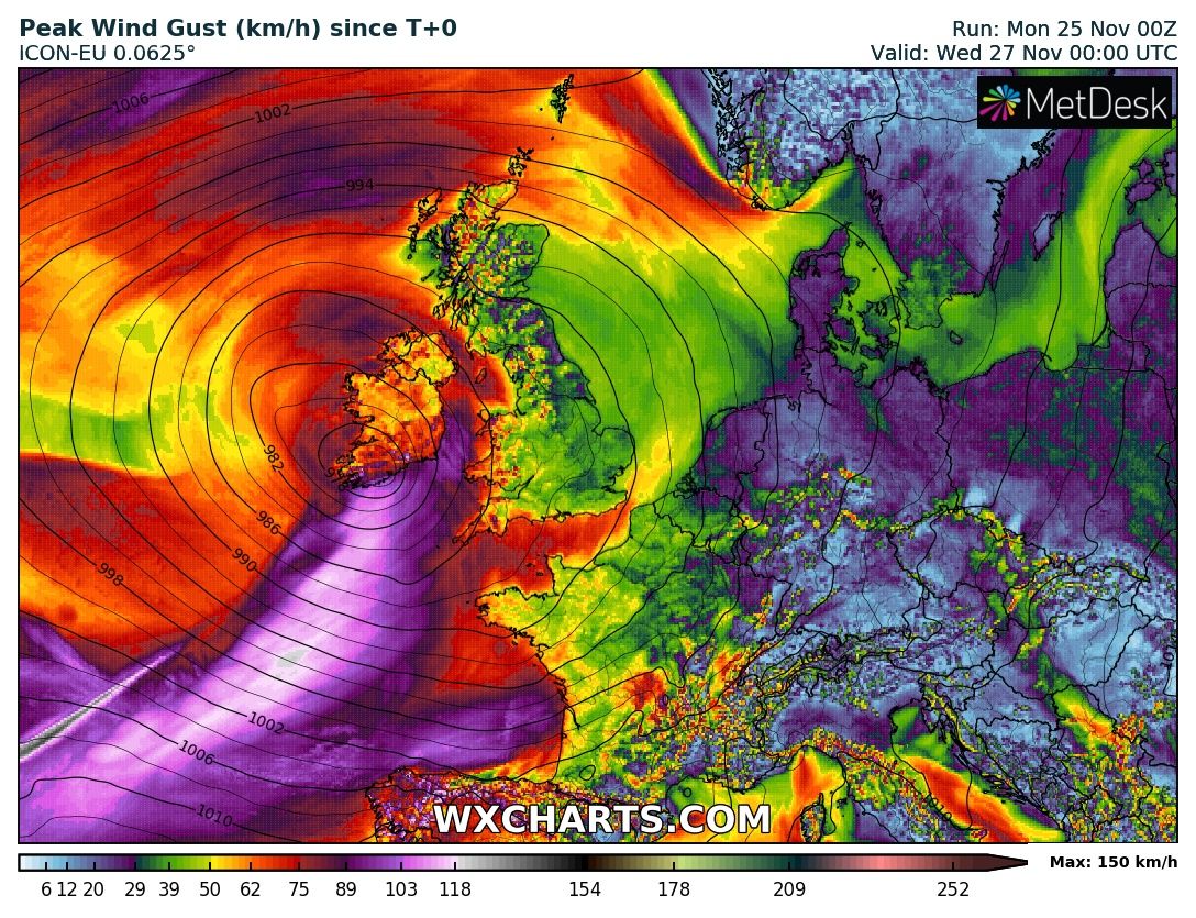 Nov 25th morning *UPDATE* on the ex-tropical storm #SEBASTIEN ...
