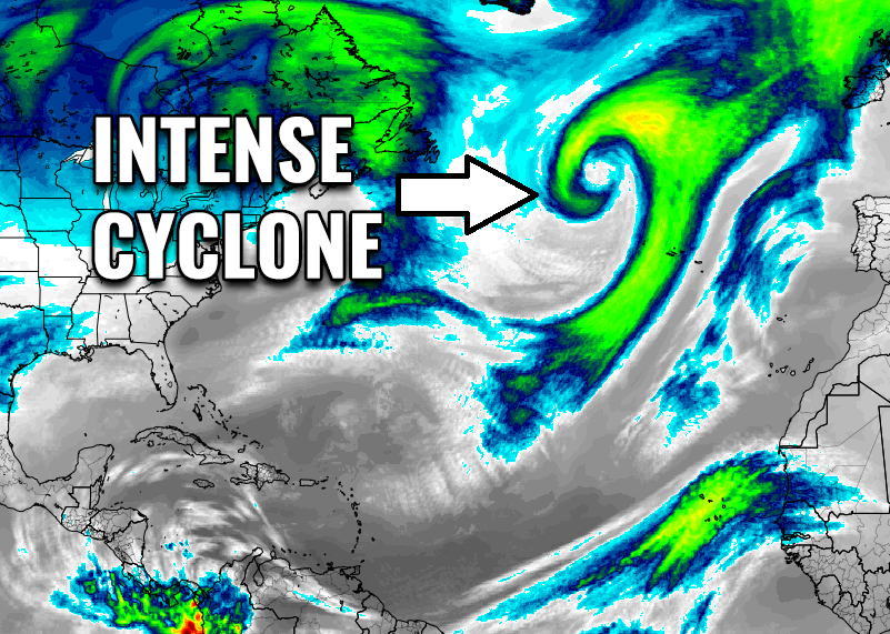 An intense extra-tropical cyclone develops over the Atlantic ...