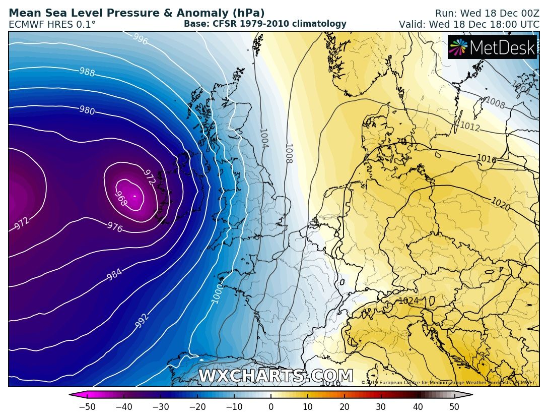 An intense cyclone travels along western Ireland and brings severe ...