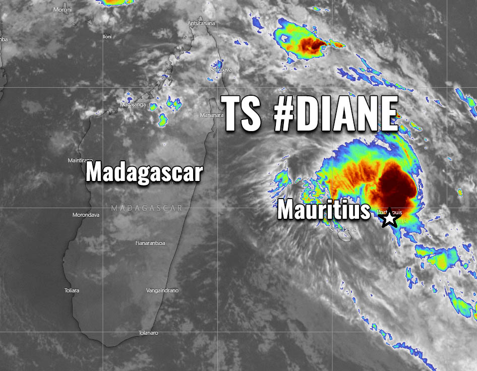 Tropical Storm #Diane formed north of La Reunion, passing very near # ...