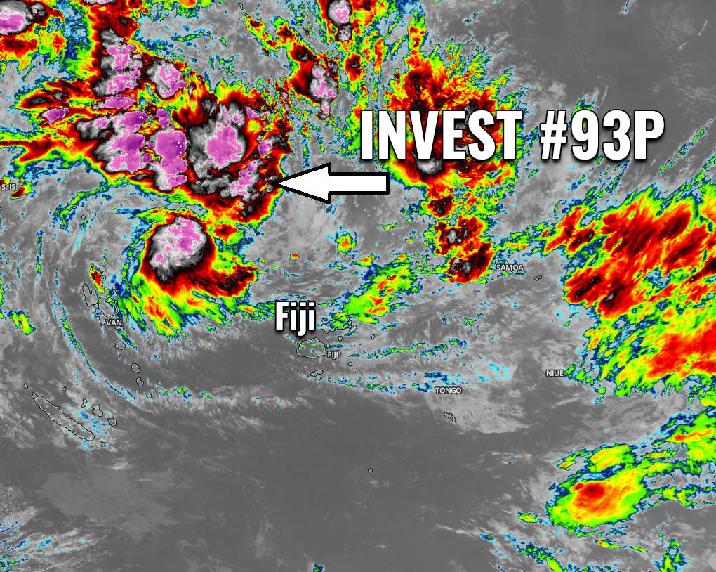 A new tropical wave - Invest #93P - has developed near Vanuatu and ...
