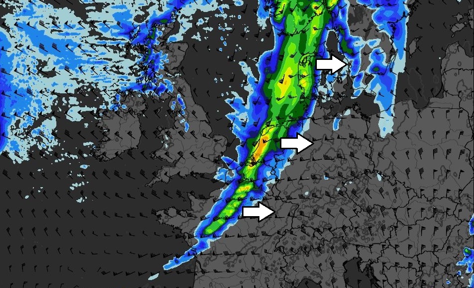 A cold front associated with the North Atlantic cyclone could bring ...