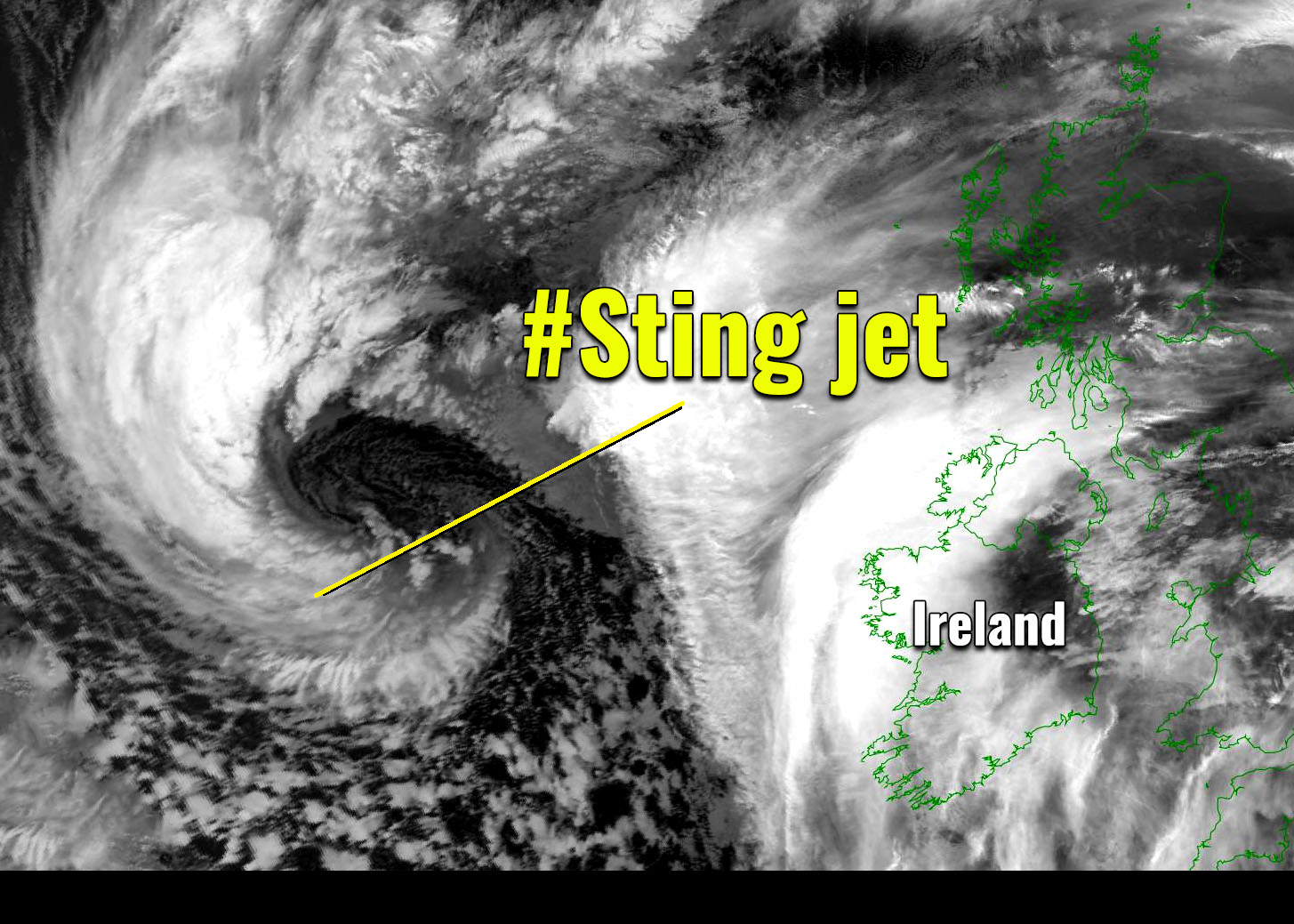 Sting jet develops with a *bomb cyclone* #Jorge - rapid intensification ...