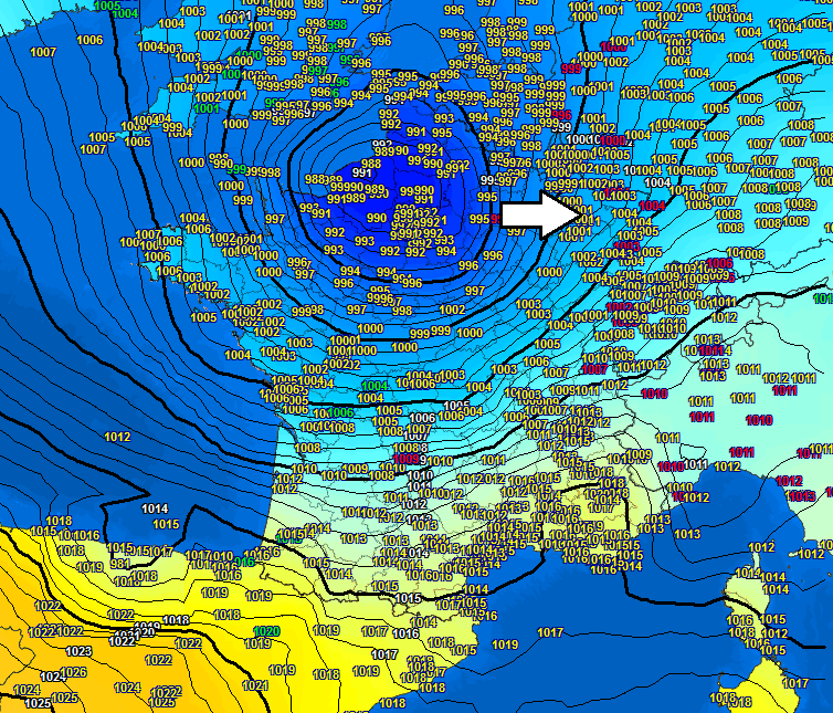 A quite deep low-pressure system moves across central Europe today ...