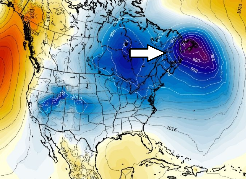 An intense cyclone crosses Newfoundland while rapidly intensifying on ...