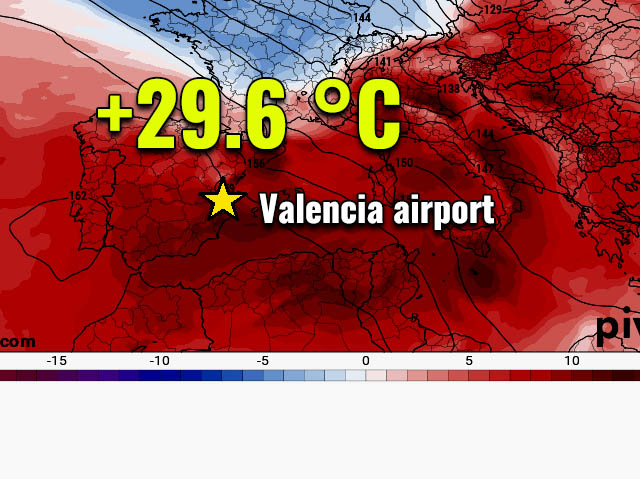 Almost a hot day in eastern Iberia today - Valencia, Spain hit +29.6 °C ...