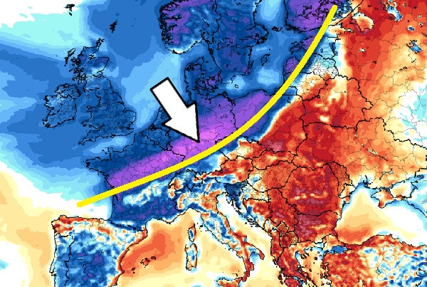 A very cold weather spreads across west-central Europe after tomorrow