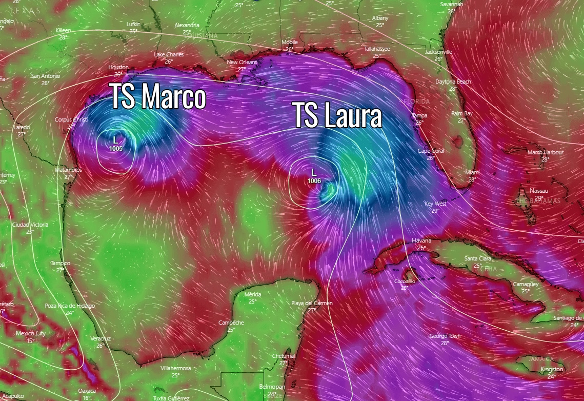 Fujiwhara effect - Two tropical systems could collide in the Gulf