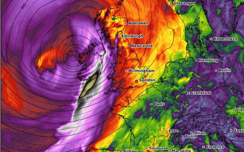 Storm Kyle remnants will deliver hurricane-force winds into Ireland tonight