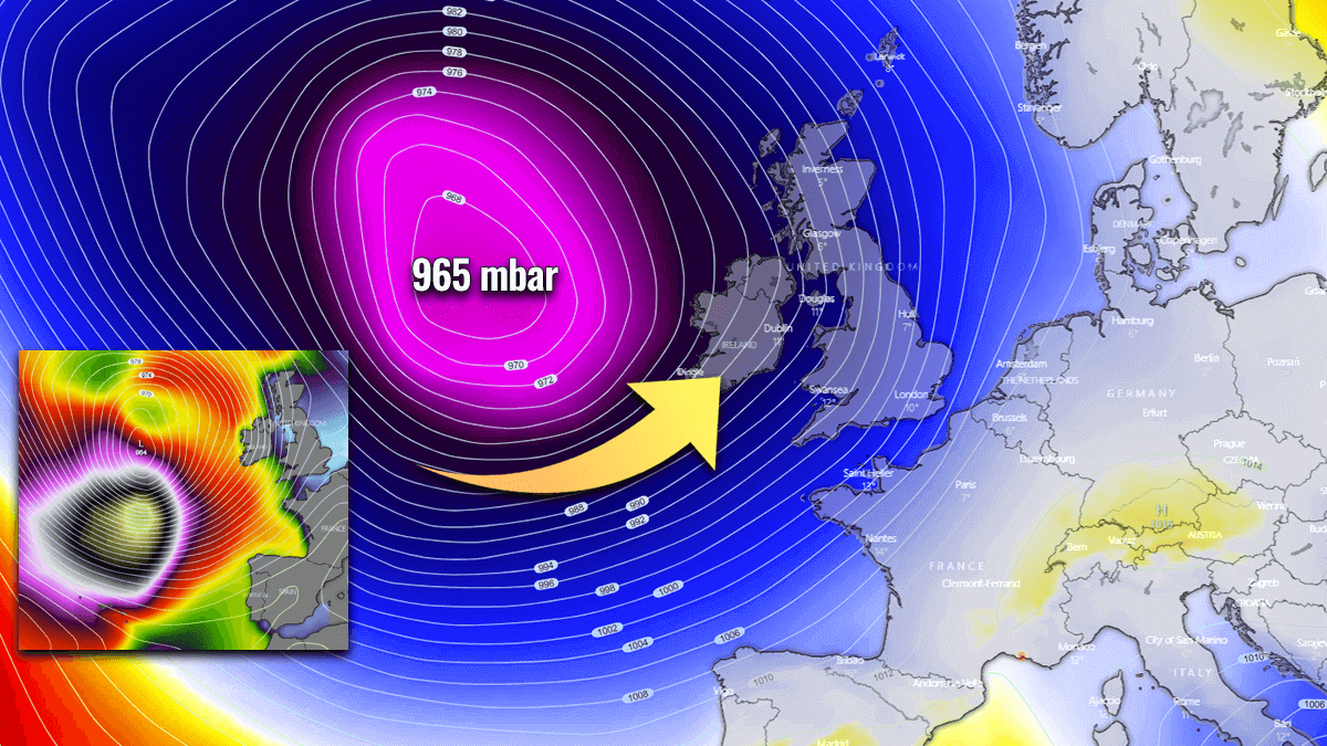 A powerful extratropical storm is strengthening over the North Atlantic ...
