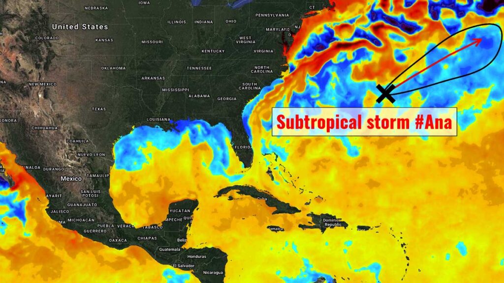 Subtropical storm Ana - the first Atlantic hurricane season 2021 named ...