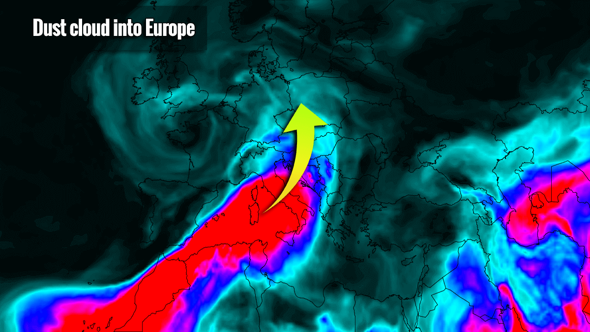 A massive Sahara dust cloud spreads into Europe on the edge of the ...