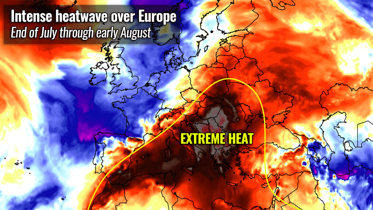 Parts of southern Europe will be baking with around 40-45 °C as the ... Parts of southern Europe will be baking with around 40-45 °C as the ...