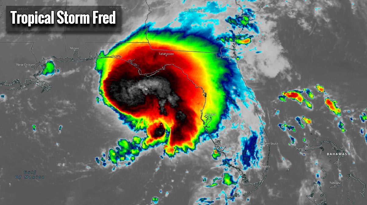Tropical Storm Fred shares explosive storms in the final hours before ...