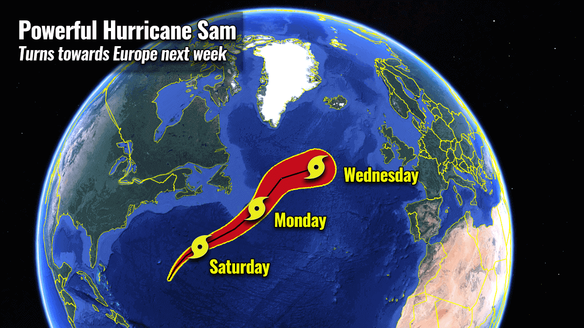 The Most Powerful Storm of the Atlantic Hurricane Season 2021 Passing ...