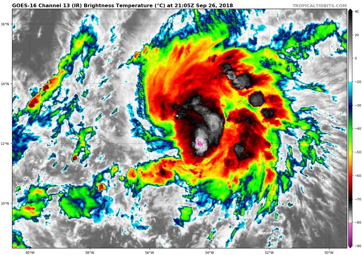 Tropical storm Kirk on the way to Lesser Antilles on Thursday evening ...